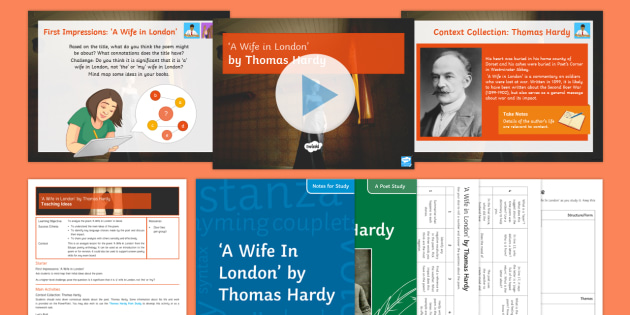 GCSE Poetry Lesson Pack - 'A Wife in London' by Thomas Hardy