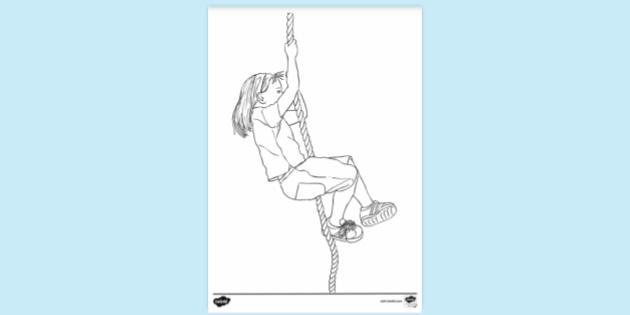 FREE! - Climbing a Rope Colouring l Colouring Sheets