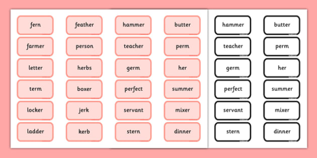 Alternative Pronunciation of ER Sorting Game (teacher made)