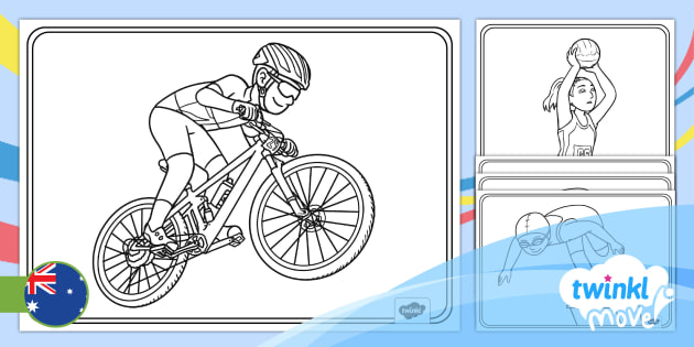 Move PE: The Commonwealth Games Colouring Pages