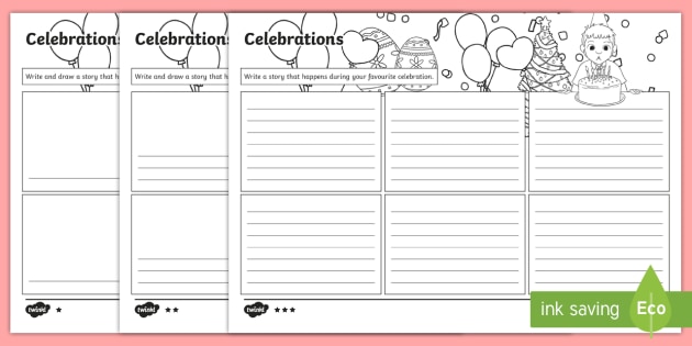 Celebration Story Differentiated Writing Template
