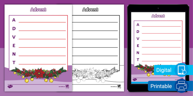Advent Acrostic Poem for Kids | Christmas Printables