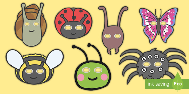 Amazing minibeast masks: Excellent props for role-play fun!