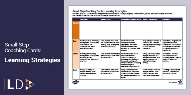 Small Step Coaching Cards: Learning Strategies - Twinkl