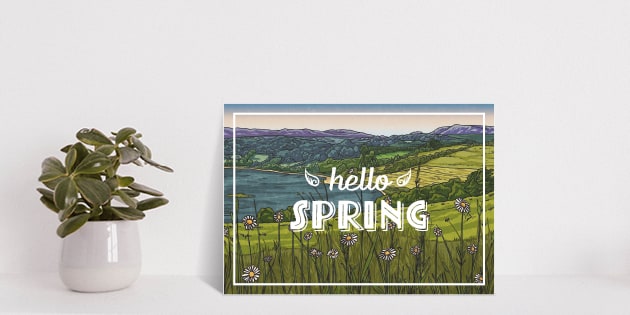 Hello Spring Daisies Postcard | Twinkl Party (teacher made)