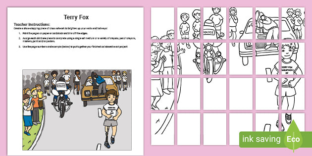 FREE! - Collaborative Terry Fox Art Project (teacher made)