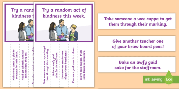 Scots Staff Random Acts of Kindness Tear Off A4 Display Poster