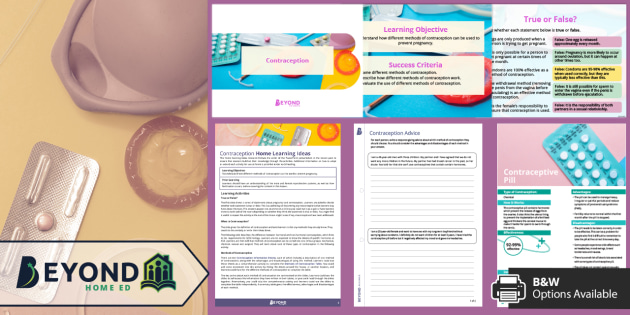 KS3 Methods of Contraception -Science Home Learning | Beyond