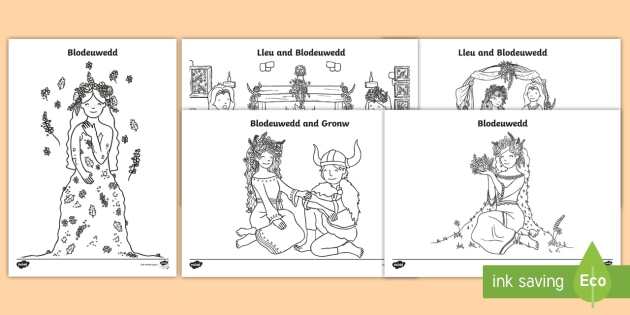 Welsh Myths and Legends: Blodeuwedd Colouring Pages