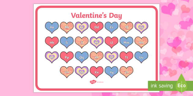 Valentine's Day Themed Alphabet Mat - ESL Alphabet Resources