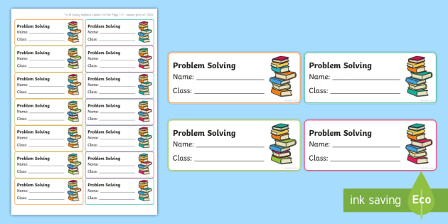 Problem Solving Jotter Sticker Labels (teacher made)