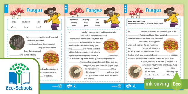 Fungus Differentiated Cloze Procedure (teacher made)
