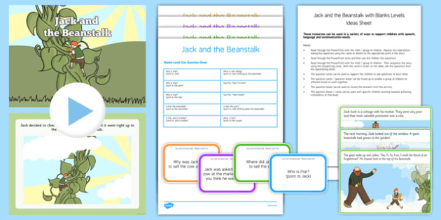 Jack and the Beanstalk with Blanks Level Questions
