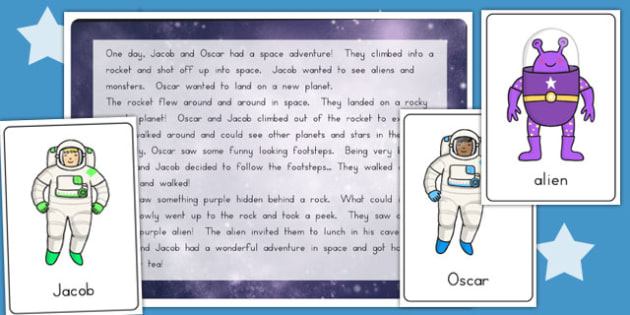 Space Themed Listening Story Activity