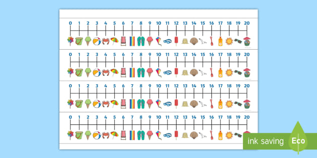 Seaside Number Line (0-20) (teacher made)