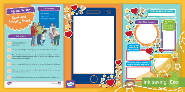 Special Person Card and Activity Sheet (teacher made)