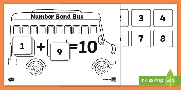 Number Bond Bus to 10 Activity (teacher made)