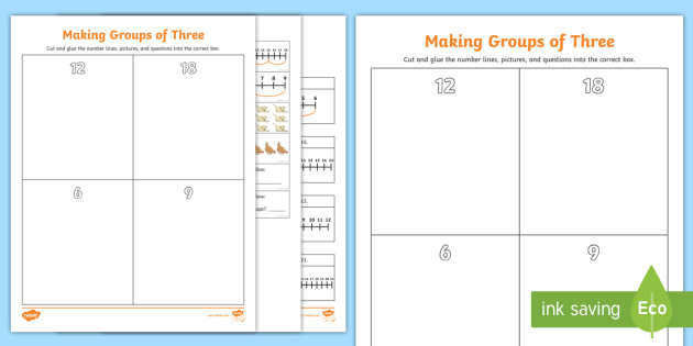 Making Groups of Three Worksheet