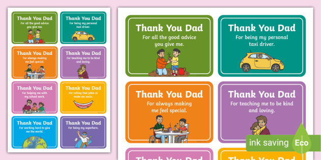 Father's Day Thank You Notes (teacher made)