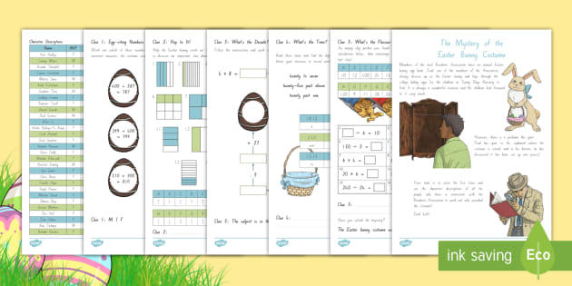 The Easter Bunny Costume Maths Mystery Game
