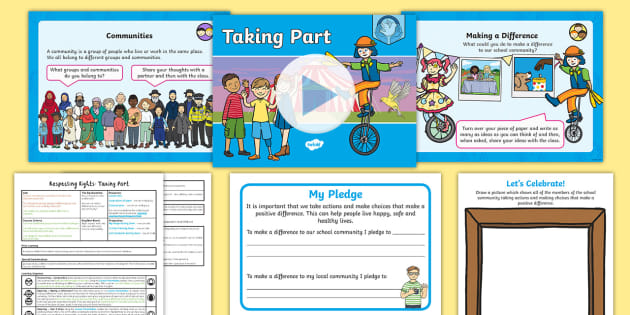 Citizenship KS1 Respecting Rights Lesson 6: Taking Part Lesson Pack