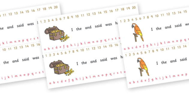 Number and Alphabet Strips (Pirates)