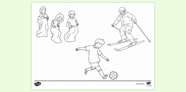 Printable Colouring Page of Sports | Colouring Sheets