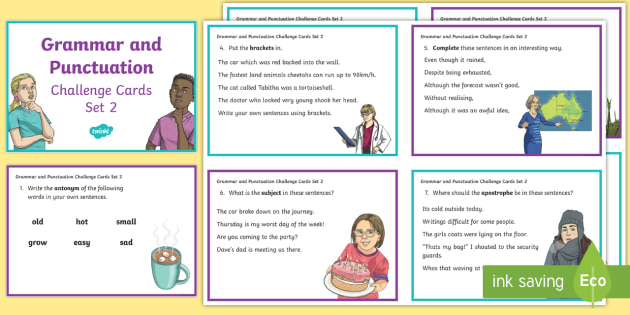 Grammar and Punctuation (Set 2) Challenge Cards