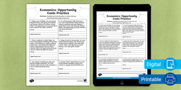 Opportunity Costs Lessons | twinkl.com