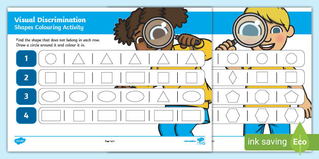 Visual Discrimination Odd One Out Shapes Activity