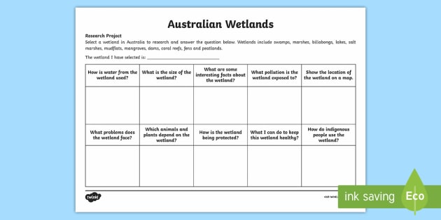 Australian Wetlands Research Project Sheet