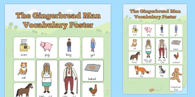 The Gingerbread Man Vocabulary Poster -australia, display, traditional ...