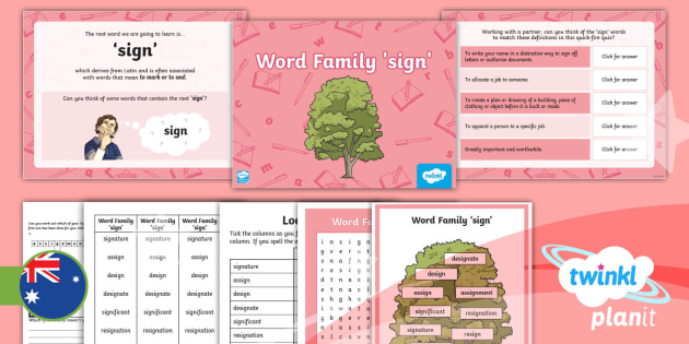 Year 6 Spelling: Word Families Lesson 1 (teacher made)