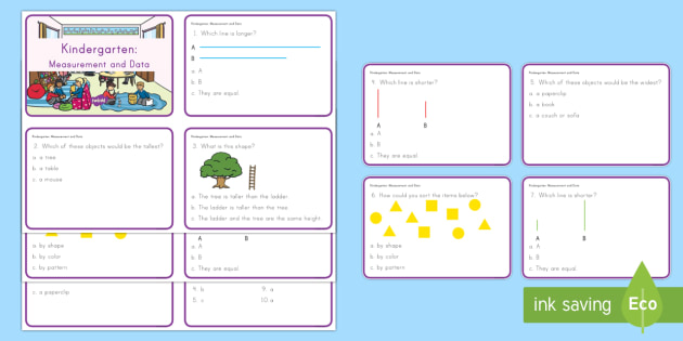 Kindergarten Measurement and Data Digital Assessment Practice Activity