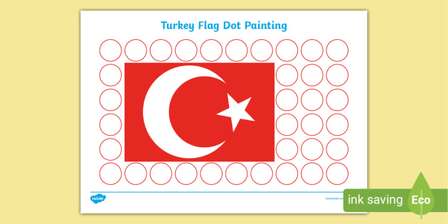 Turkey Flag Dot Painting Worksheet
