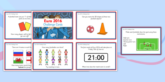 Euro 2016 Maths Challenge Cards KS1 (teacher made)