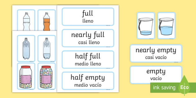 Capacity EYFS Matching Cards English/Spanish - Capacity Matching Cards EYFS