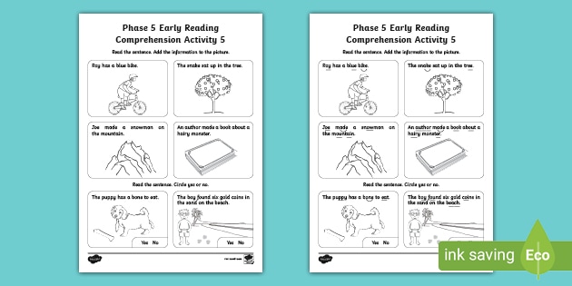 Phase 5 Early Reading Comprehension Activity 5