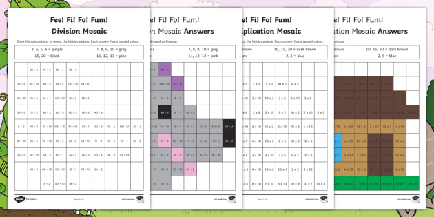 KS1 Fee! Fi! Fo! Fum! 2, 5 and 10 Multiplication and Division Facts Maths