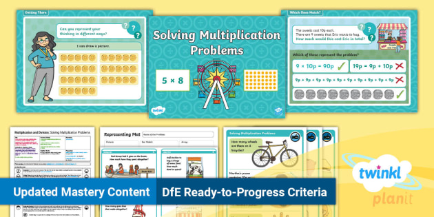 Y2 Solving Multiplication Problems PlanIt Maths Lesson Pack