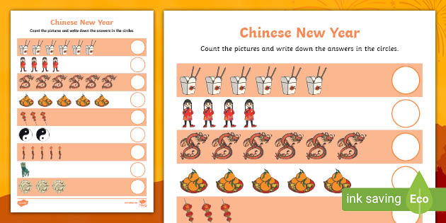 Chinese New Year Themed Counting Puzzle - chinese new year