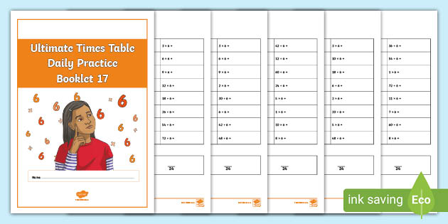 Ultimate Times Table Daily Practice Booklet 17 Booklet