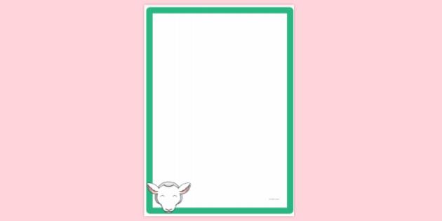 FREE! - Simple Lamb Role Play Page Border | Page Borders | Twinkl
