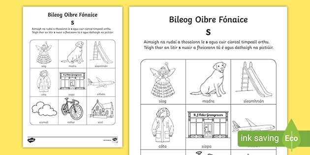 Bileog Oibre Fónaice S (teacher made)