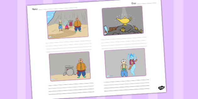 Aladdin Storyboard Template (teacher made)