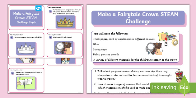 Make a Fairytale Crown STEAM Challenge Cards (teacher made)