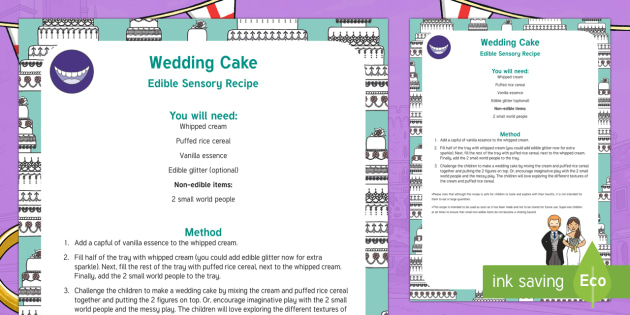 Wedding Cake Edible Sensory Recipe