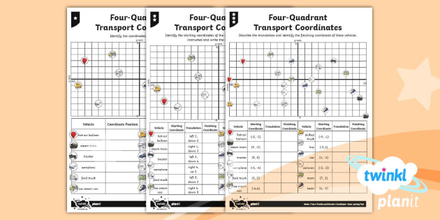 PlanIt Maths Y6 Position and Direction Coordinates Home Learning Tasks