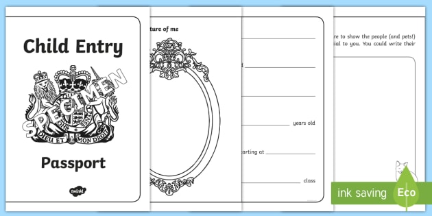 EYFS Child Entry Passport (teacher made)