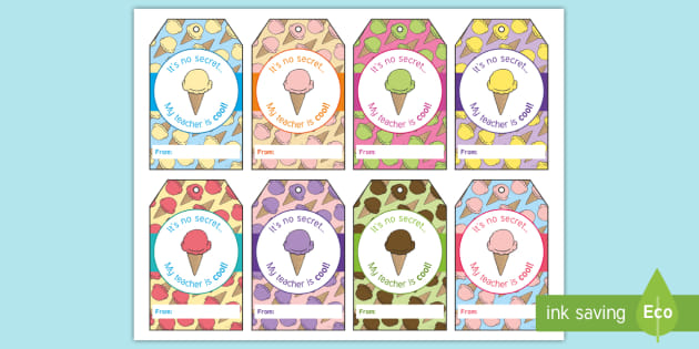 Teacher Appreciation – Ice Cream Gift Tags – Twinkl USA
